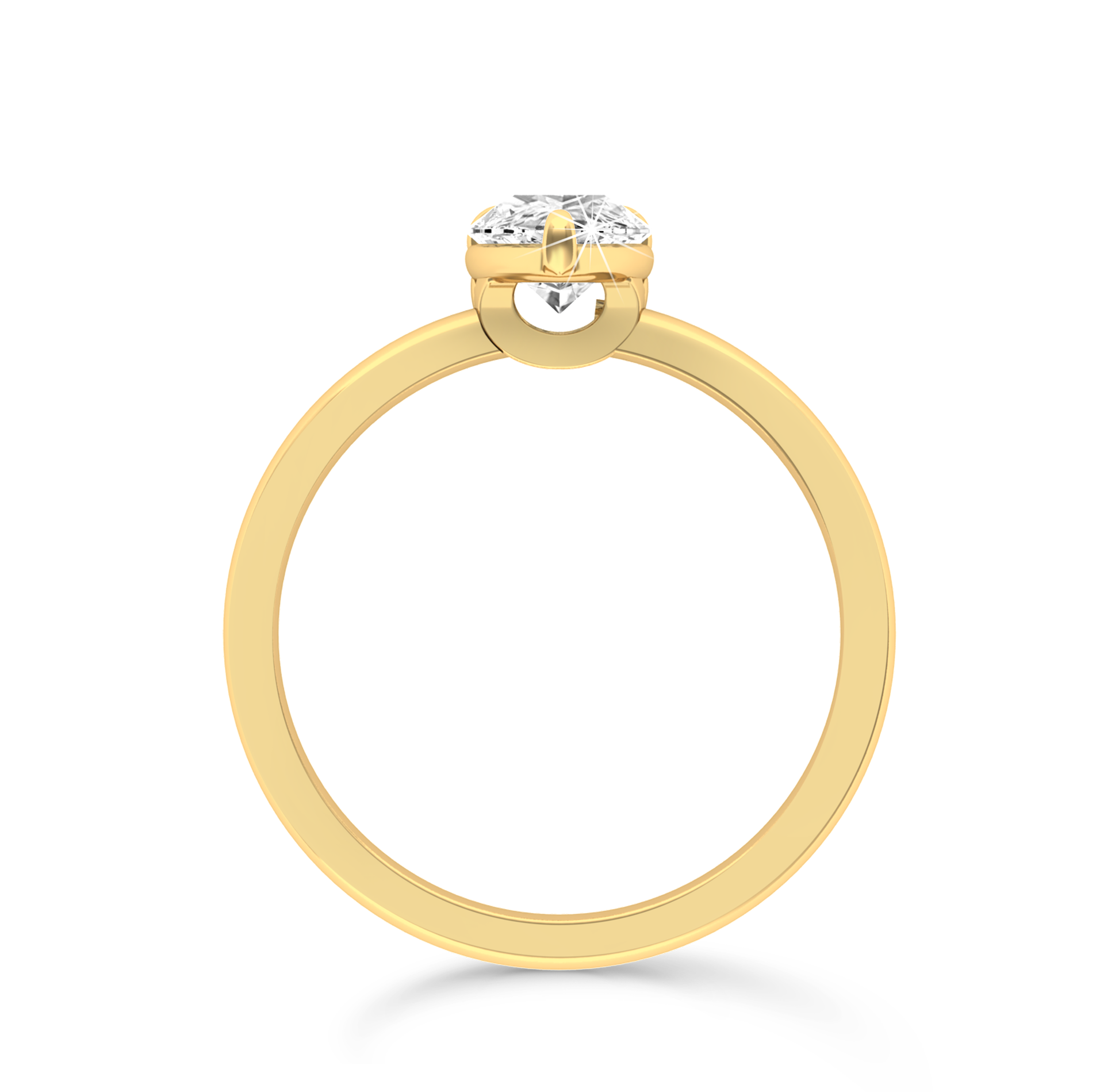 Pear Cut Solitaire Ring in flush setting - Yellow Gold – Bodega Diamond